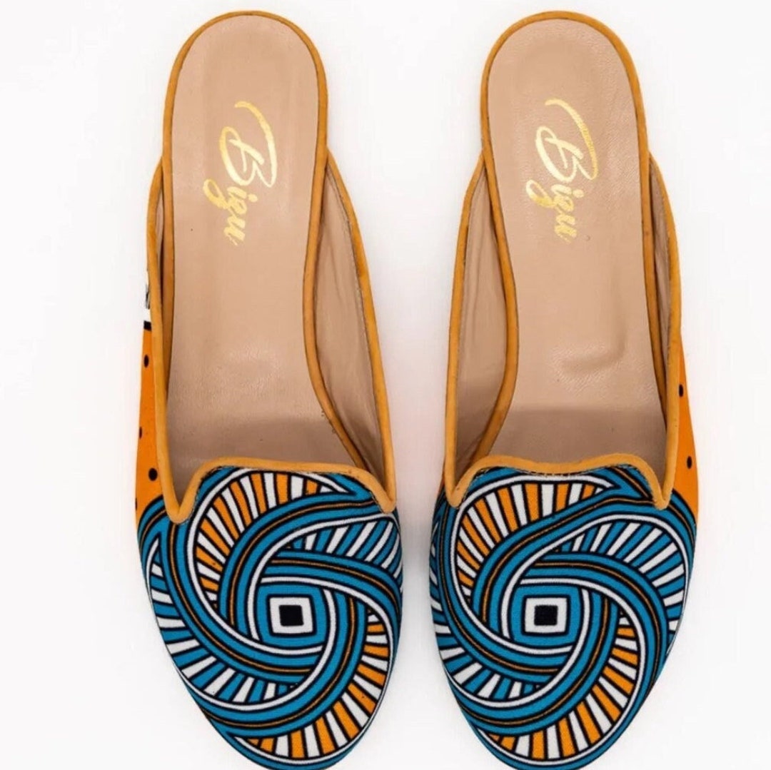 Made N Italy, Unique Vortice Mules, Pattern Mule for Women, Handcrafted ...