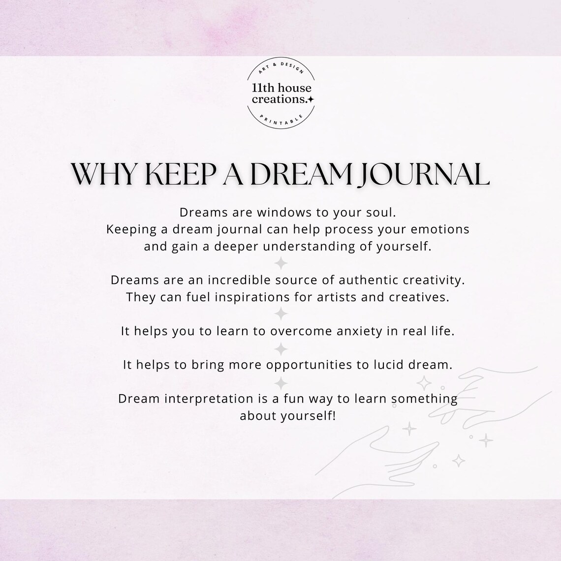 Dream Journal Digital Download, Printable Dream Tracker, Lucid Dream ...