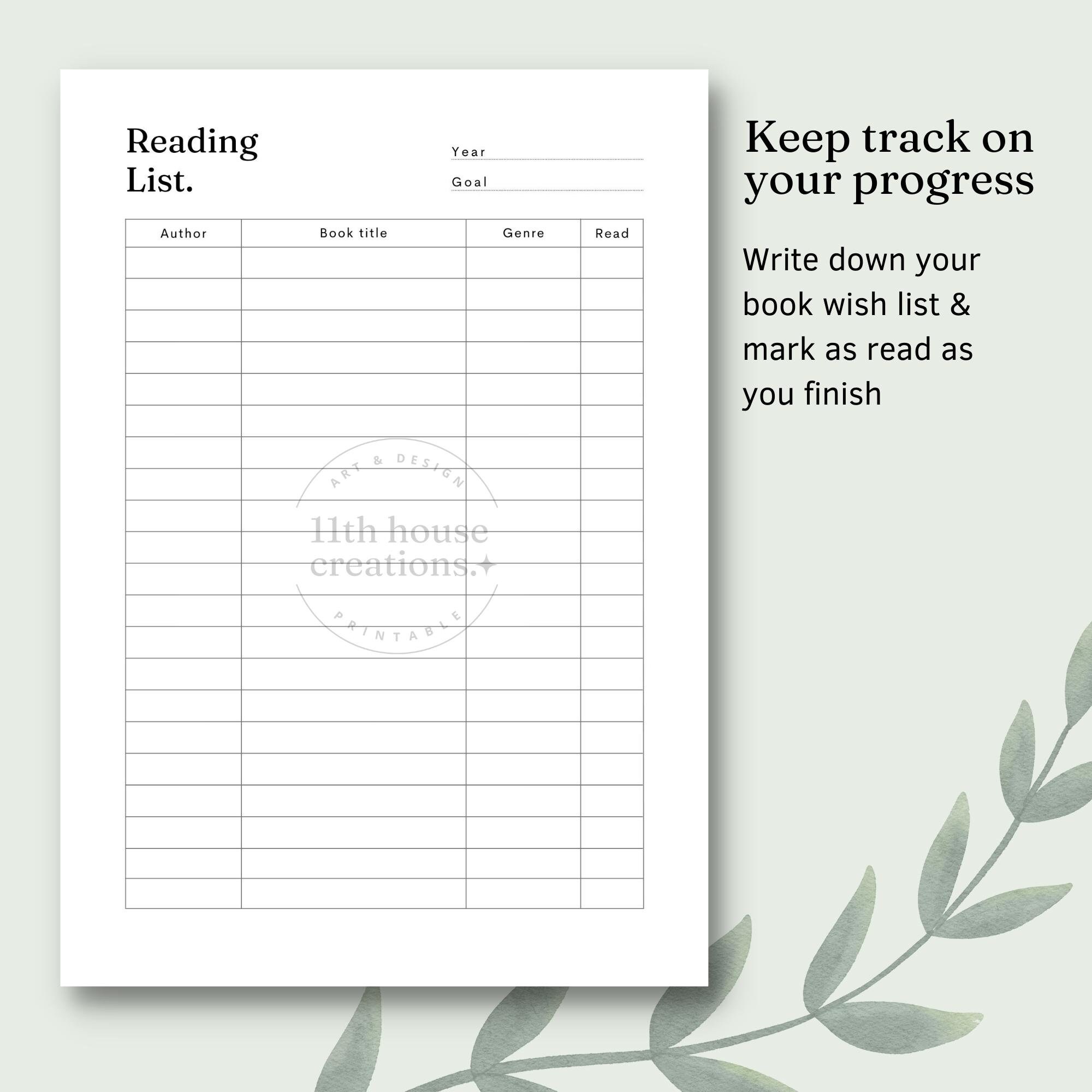 Reading Journal Printable, Book Review, Reading Tracker, Digital ...
