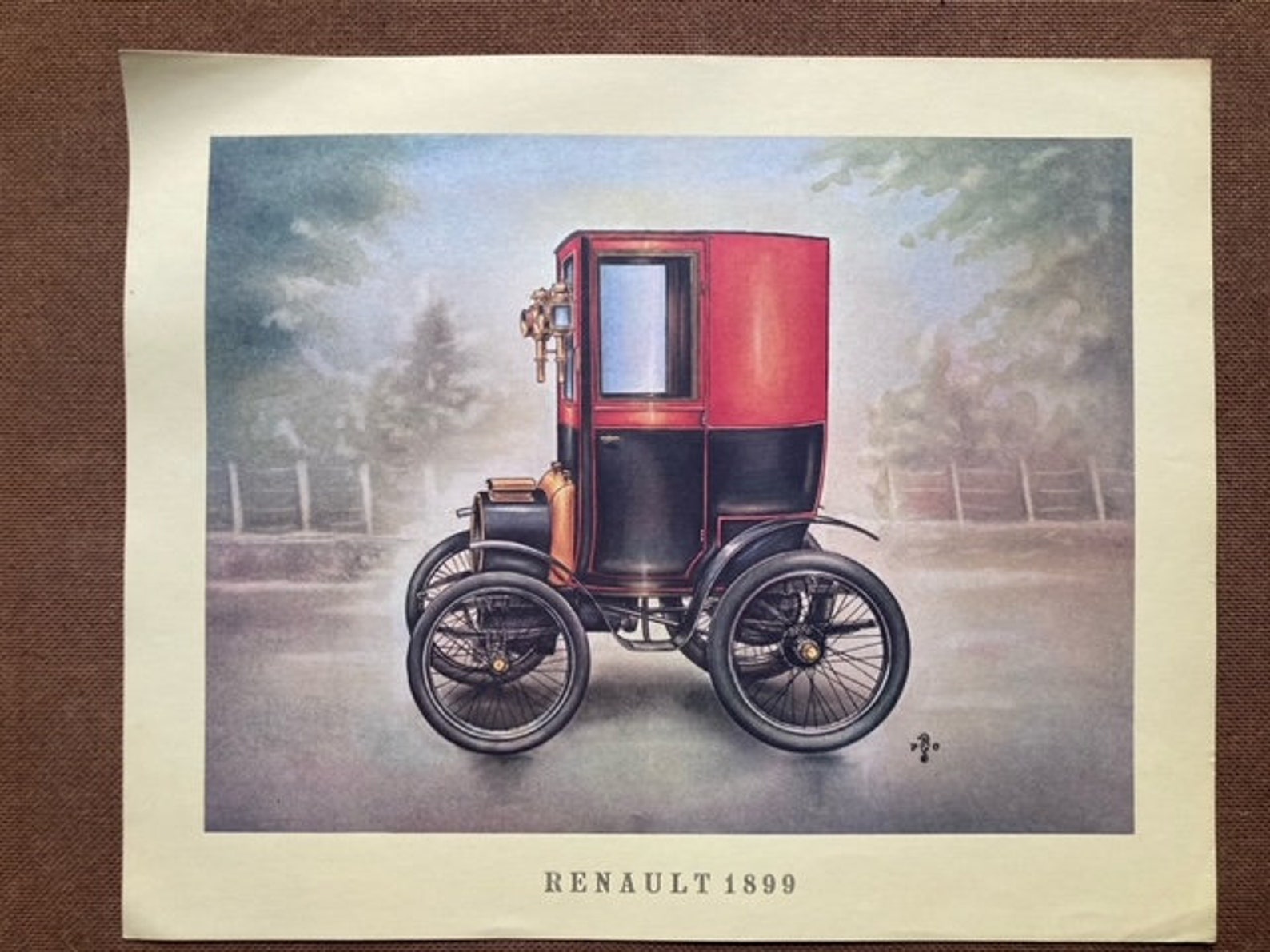 1899 Renault Type B 1960s Piet Olyslager Vintage Car Poster - Etsy