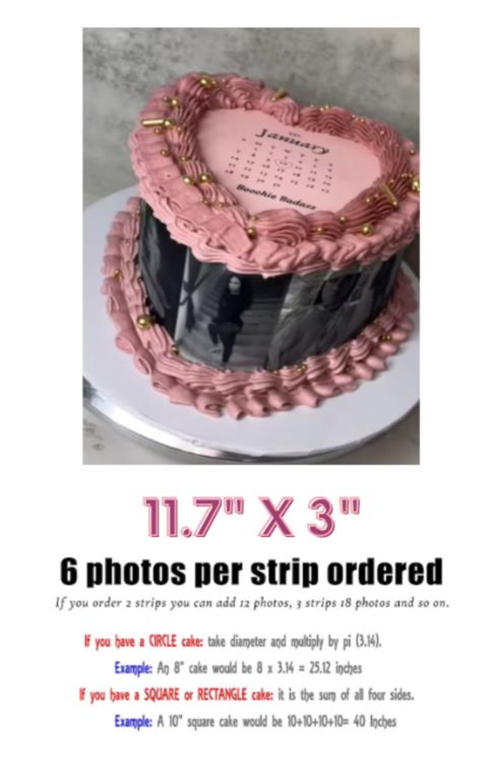 Edible Cake Strips/wrap for Trending Burnaway Cake, Bespoke, Edible ...