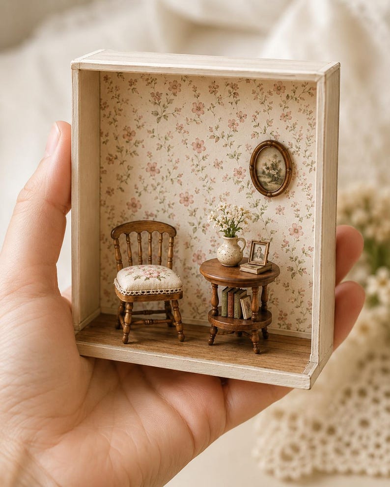 Miniature Floral Wallpaper Printable Cottagecore Designs 1:12 Dollhouse ...
