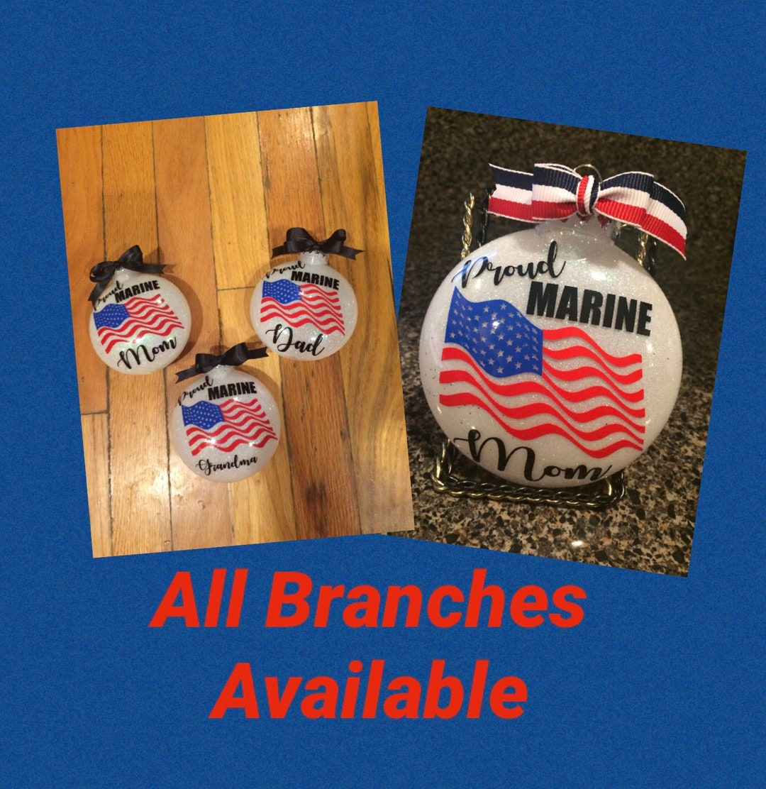 Military Patriotic Waving Flag Family Ornament - Etsy