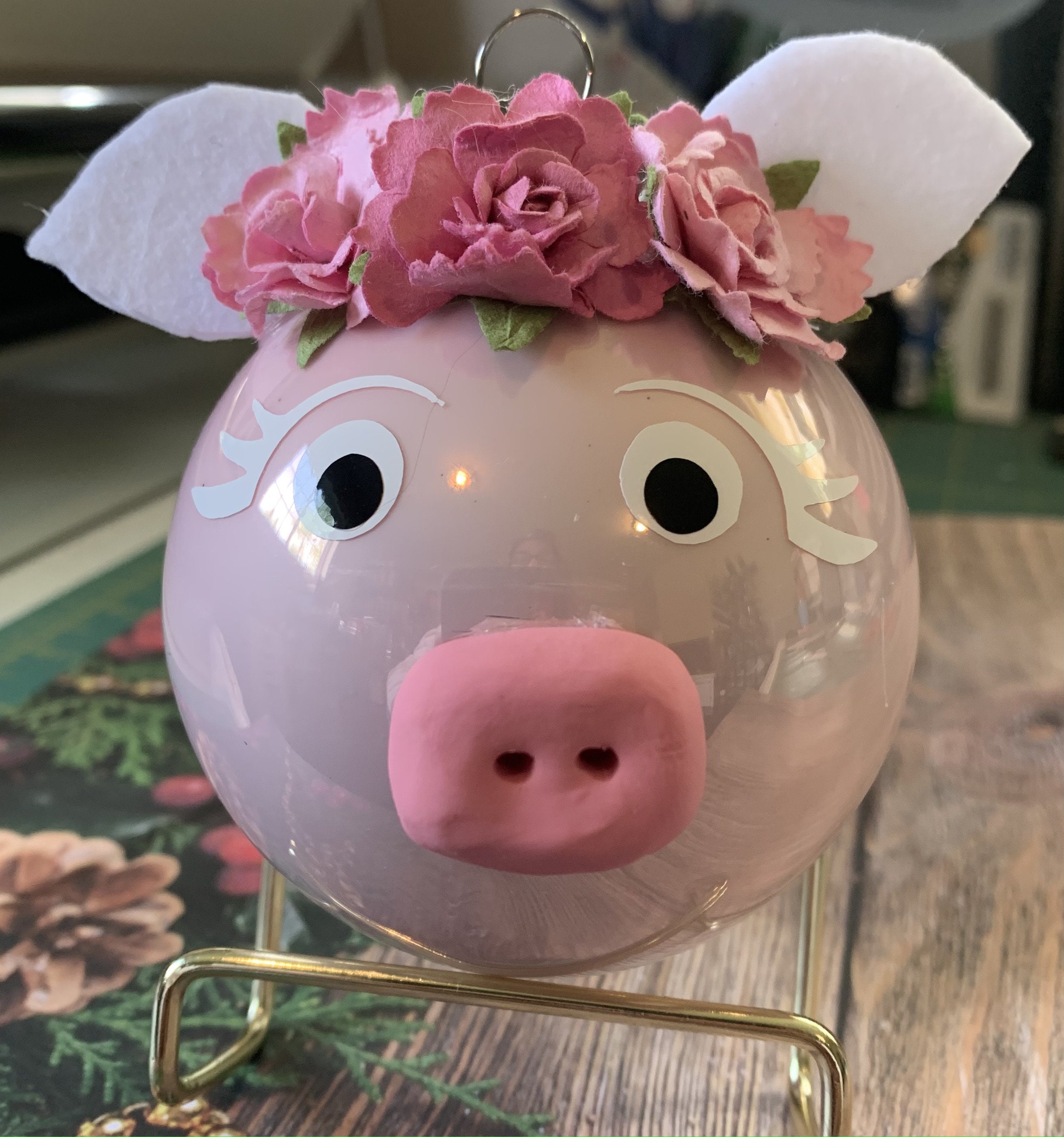 Pretty in Pink Pig Ornamnet - Etsy