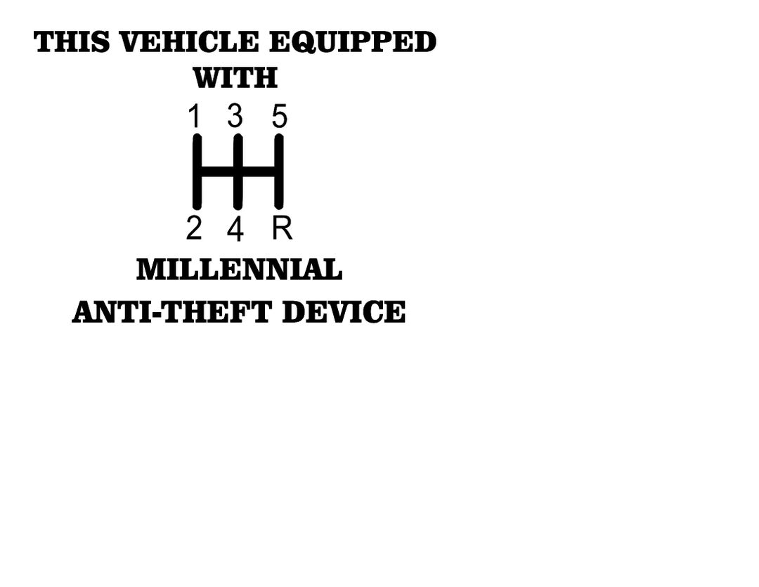 This Vehicle Equipped With Millennial Anti Theft Device Vinyl Decal Gen ...