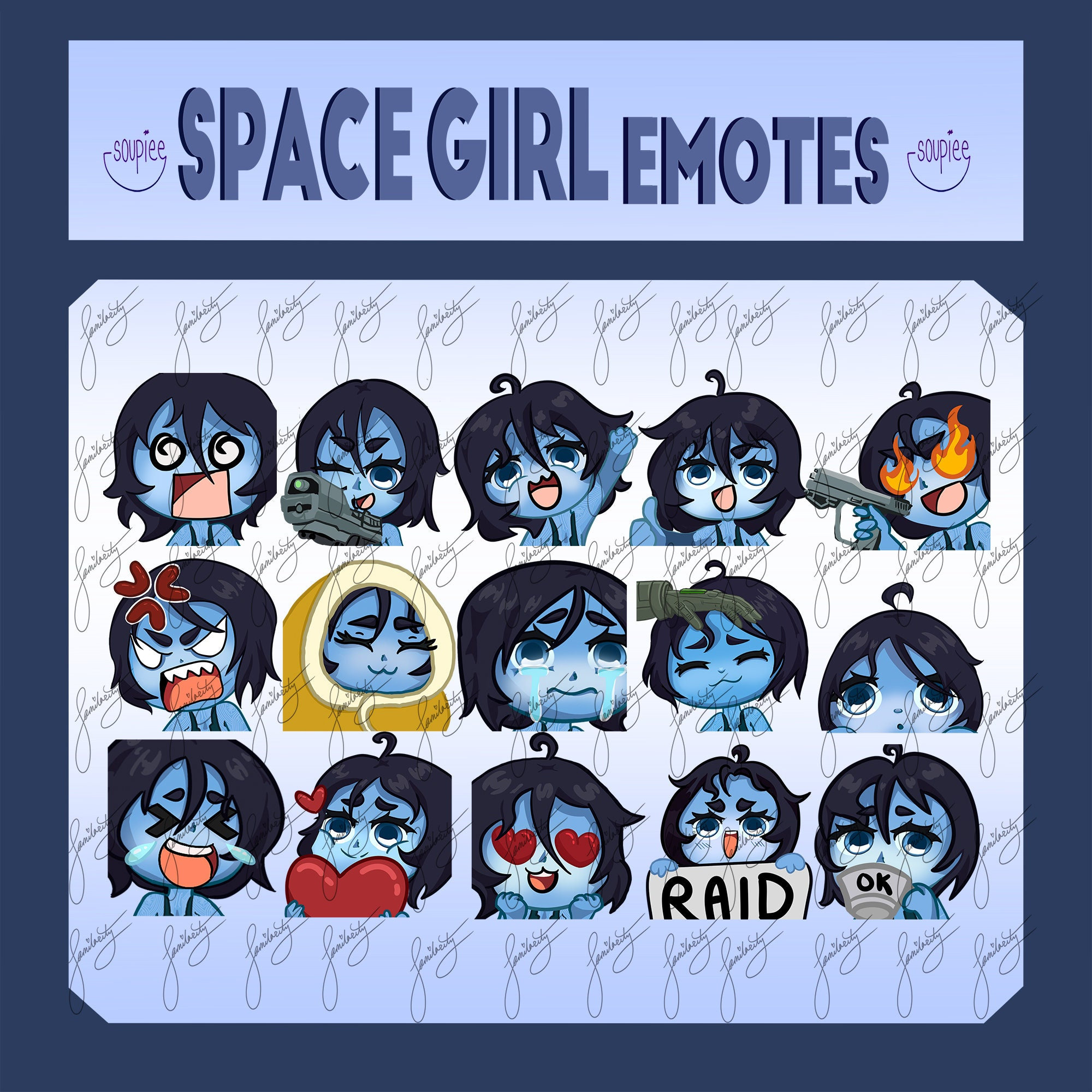 Space Girl Twitch Emotes - Etsy
