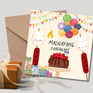 Maligayang Kaarawan (happy Birthday) Filipino Card, Marshmallow Hotdog ...