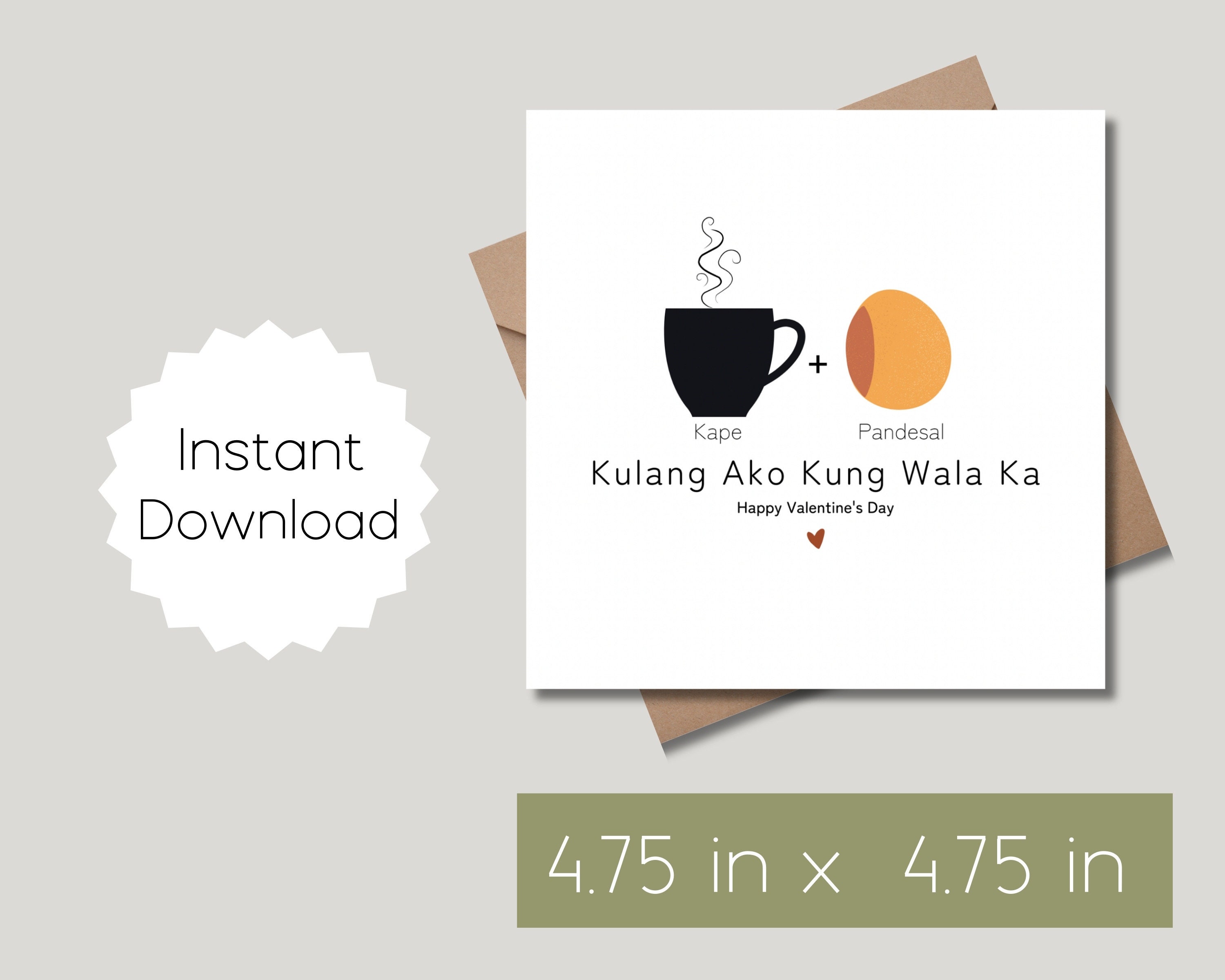 Filipino Valentine's Day Card (kape + Pandesal) Digital Download ...