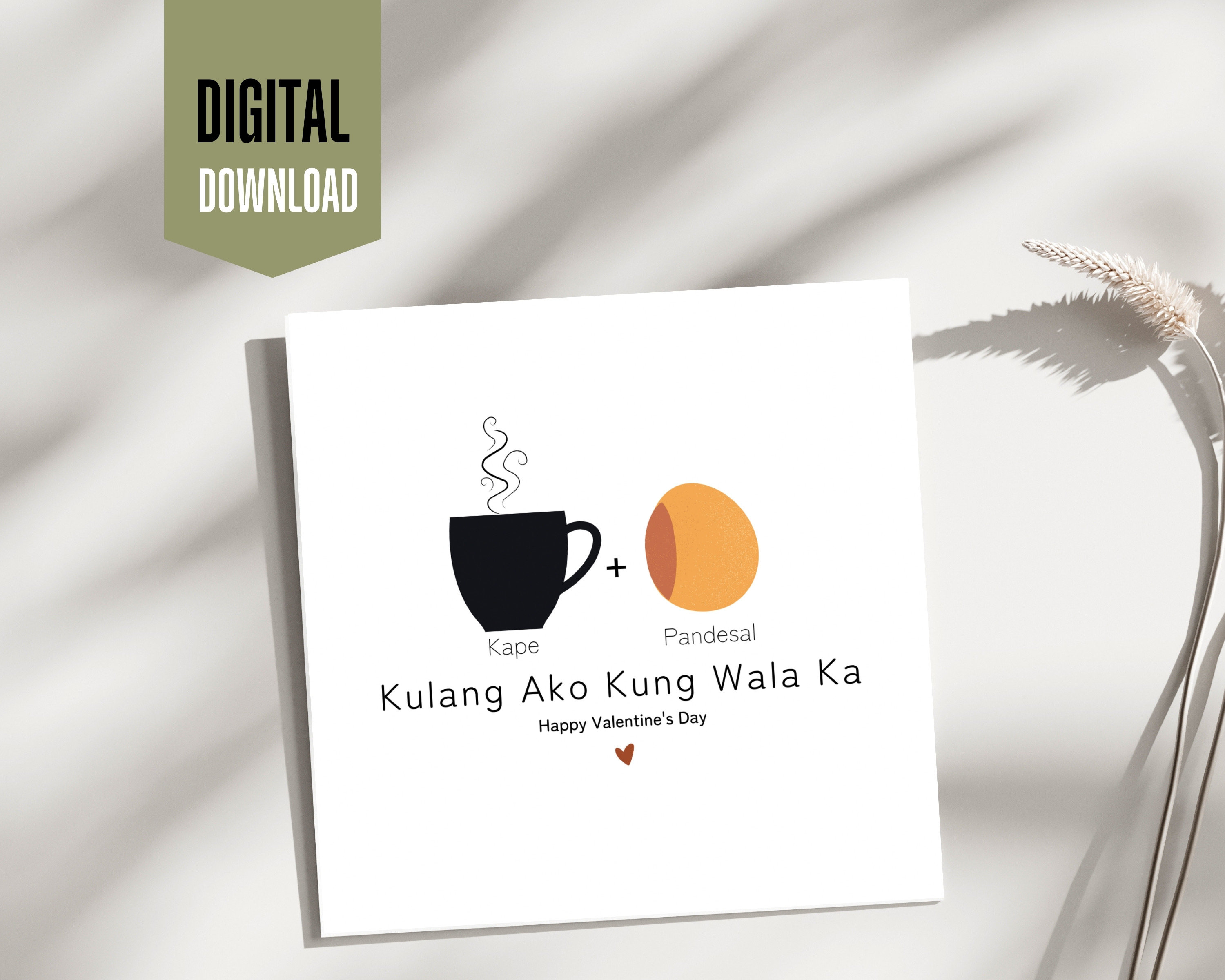 Filipino Valentine's Day Card (kape + Pandesal) Digital Download ...