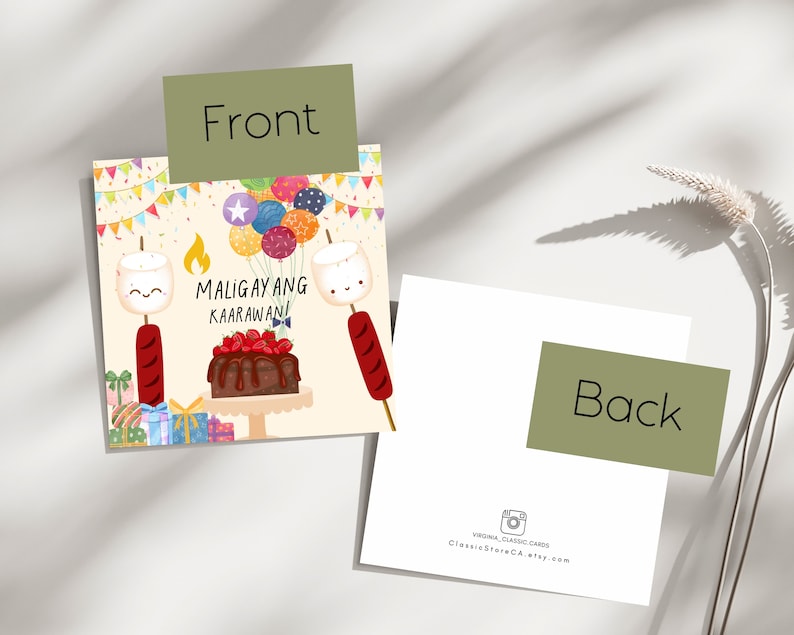 Maligayang Kaarawan (happy Birthday) Filipino Card, Marshmallow Hotdog ...