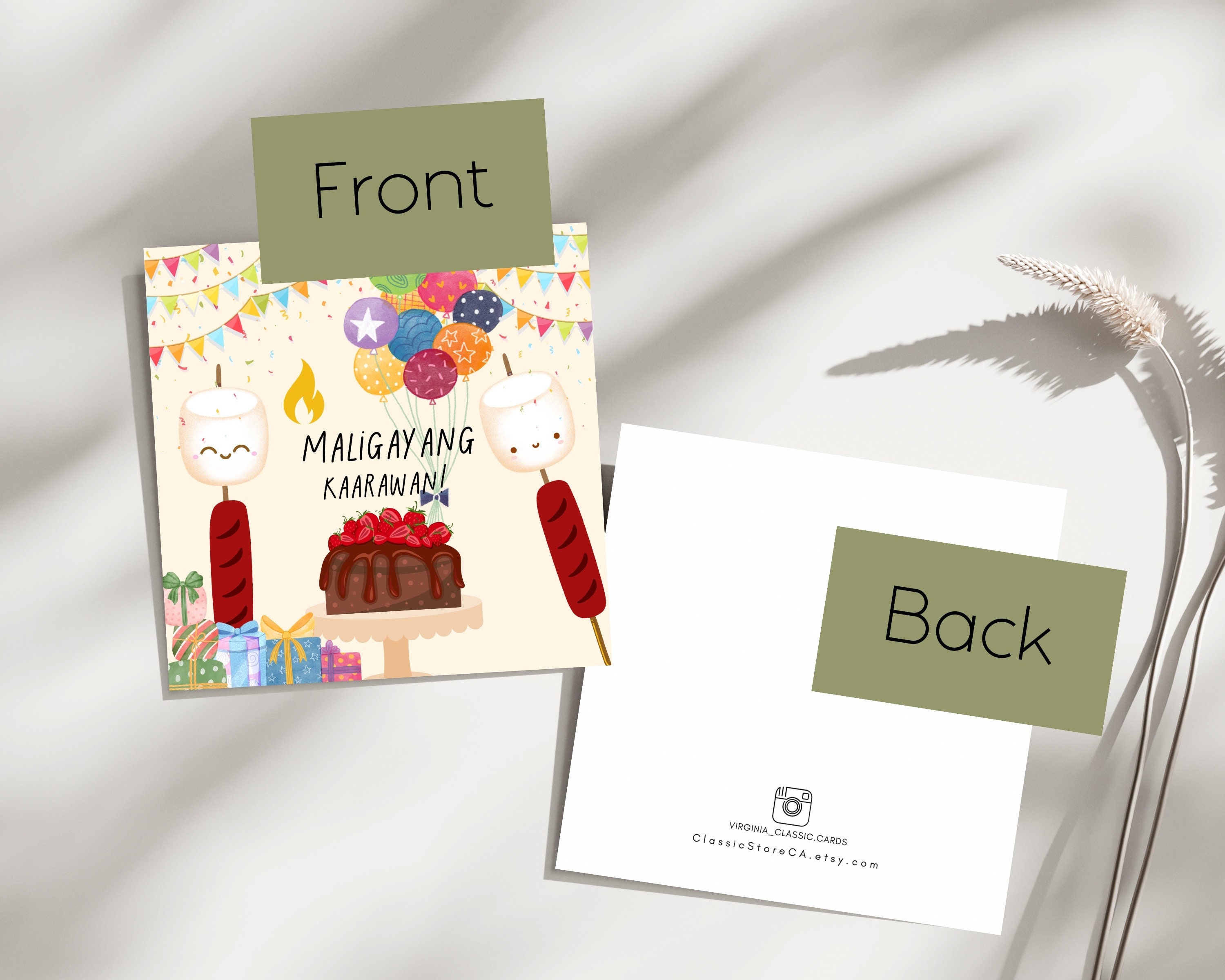 Maligayang Kaarawan (happy Birthday) Filipino Card, Marshmallow Hotdog ...