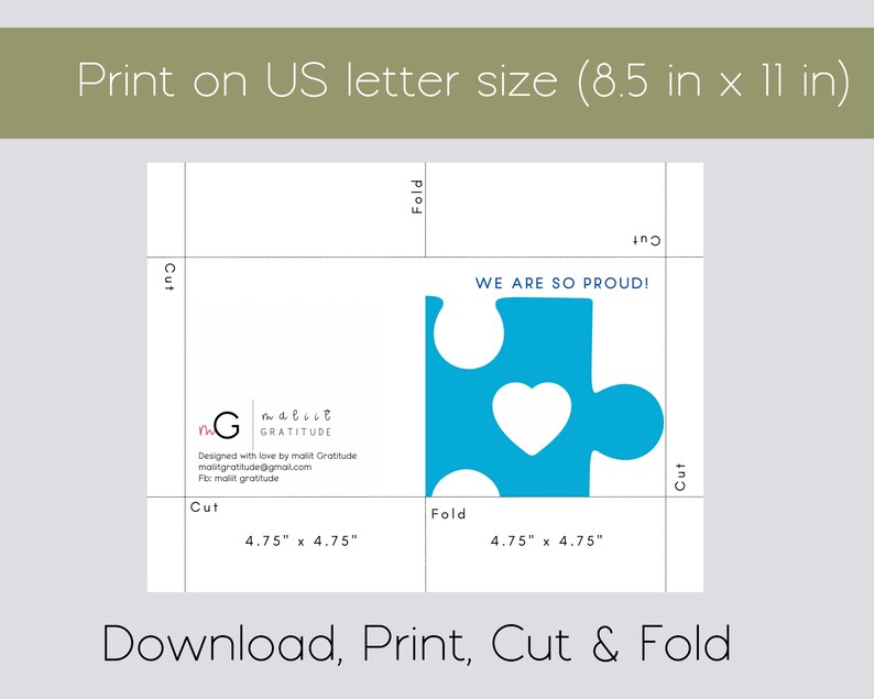 Autism Awareness Printable Card | Autism Awareness Card Set | Card for ...