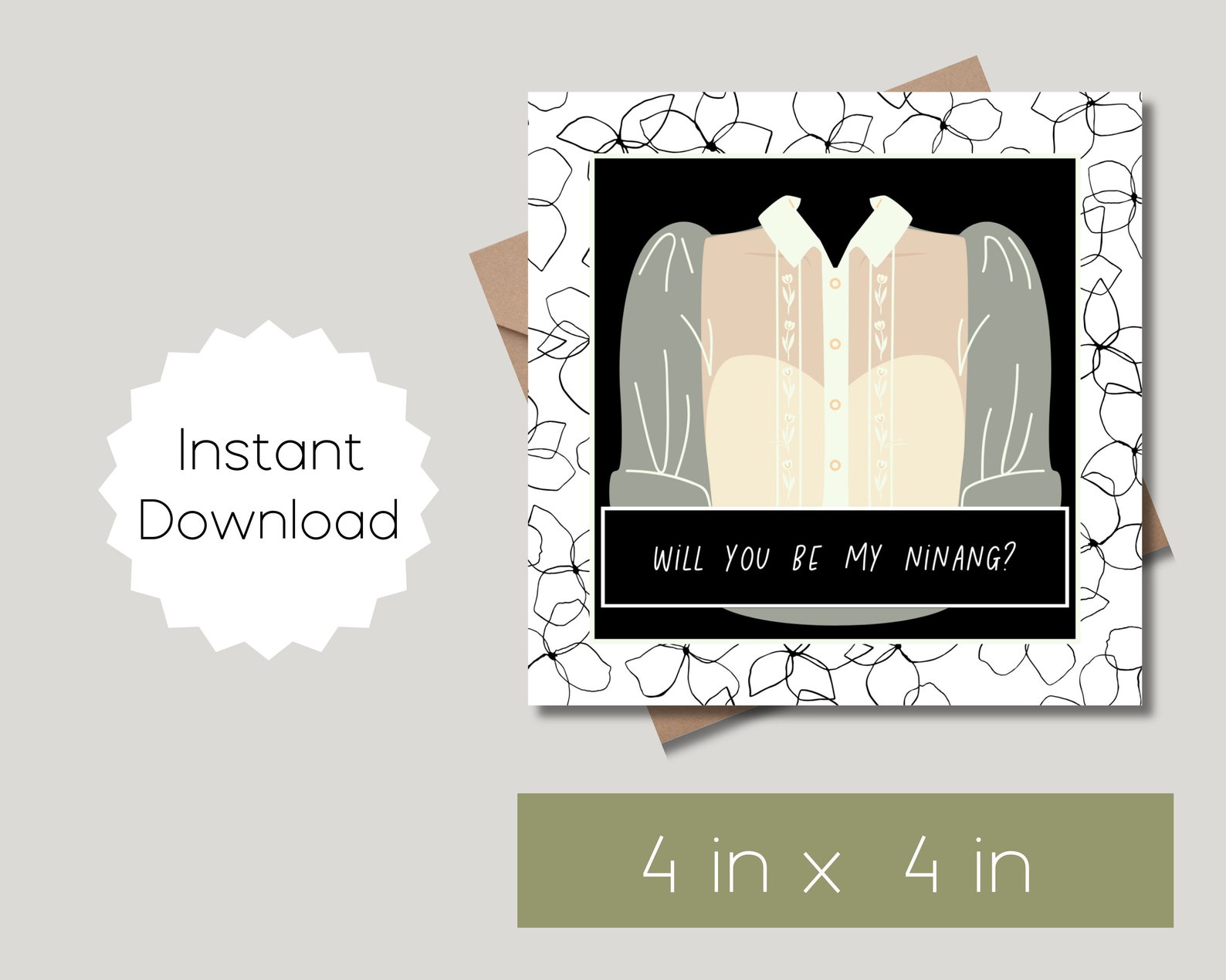 Will You Be My Ninang? | Ninang Proposal | Digital Card | Tagalog Card ...