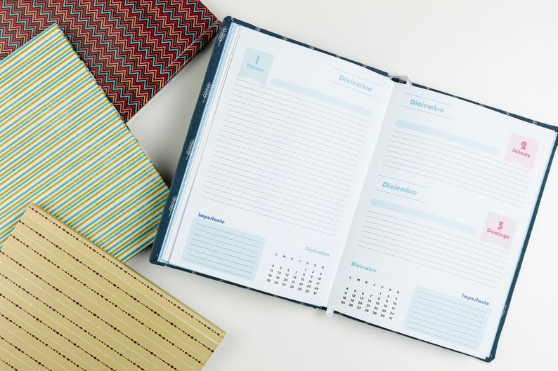 Printable 2025 Agenda Downloadable. in Spanish. Day Page. Inside Agenda ...