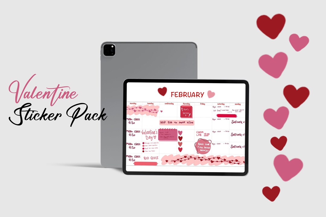 Pretty Valentine Sticker Pack for Digital Planning - Etsy