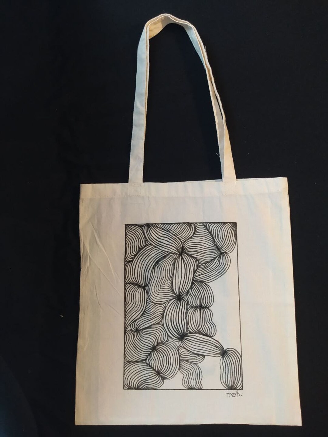 Handpainted Tote Bag, Aesthetic Line, Tote Bag, Handmaded, Saco De Pano ...