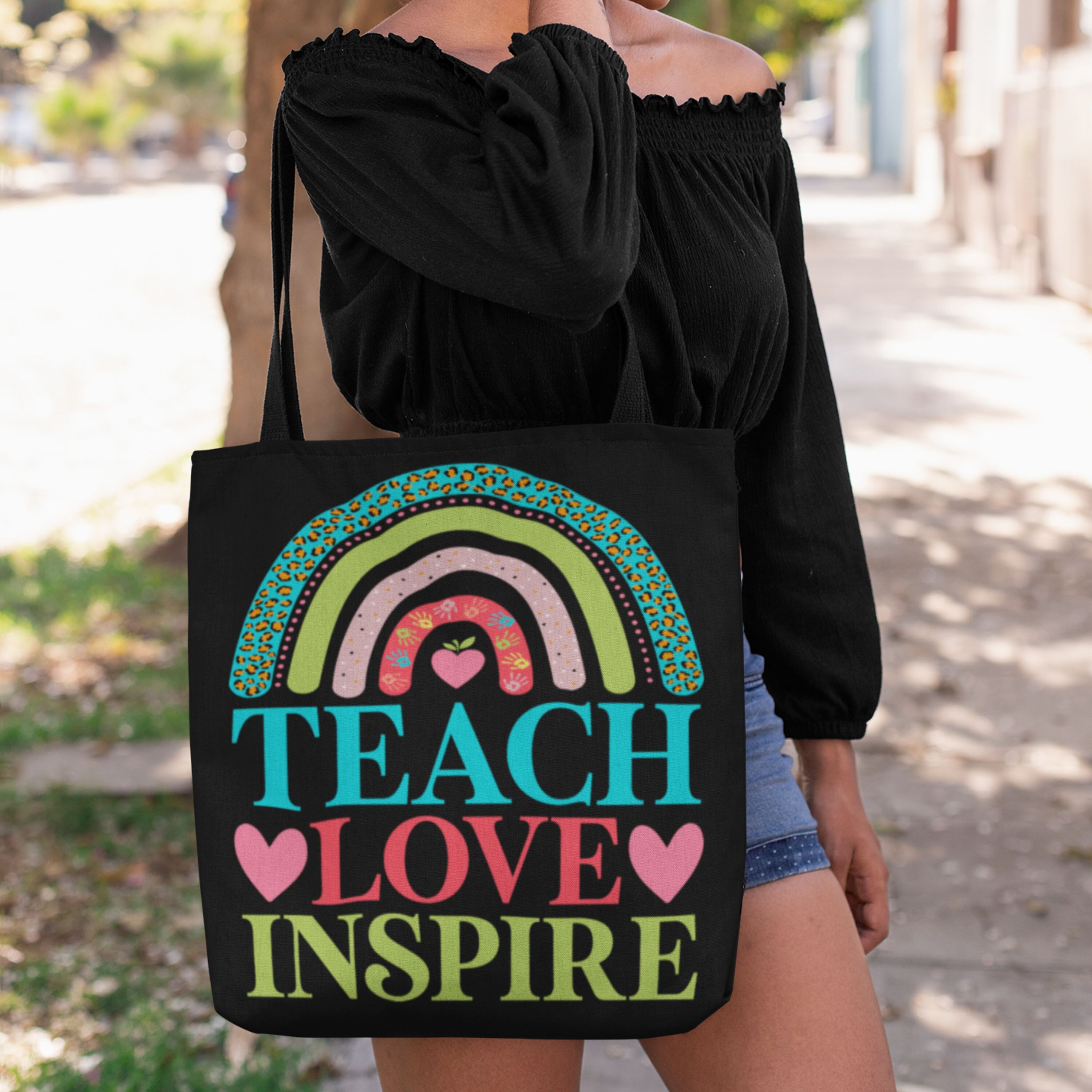 Teacher Tote Bag, Personalized Teacher Tote Bag, Casual Tote Bag, Retro ...