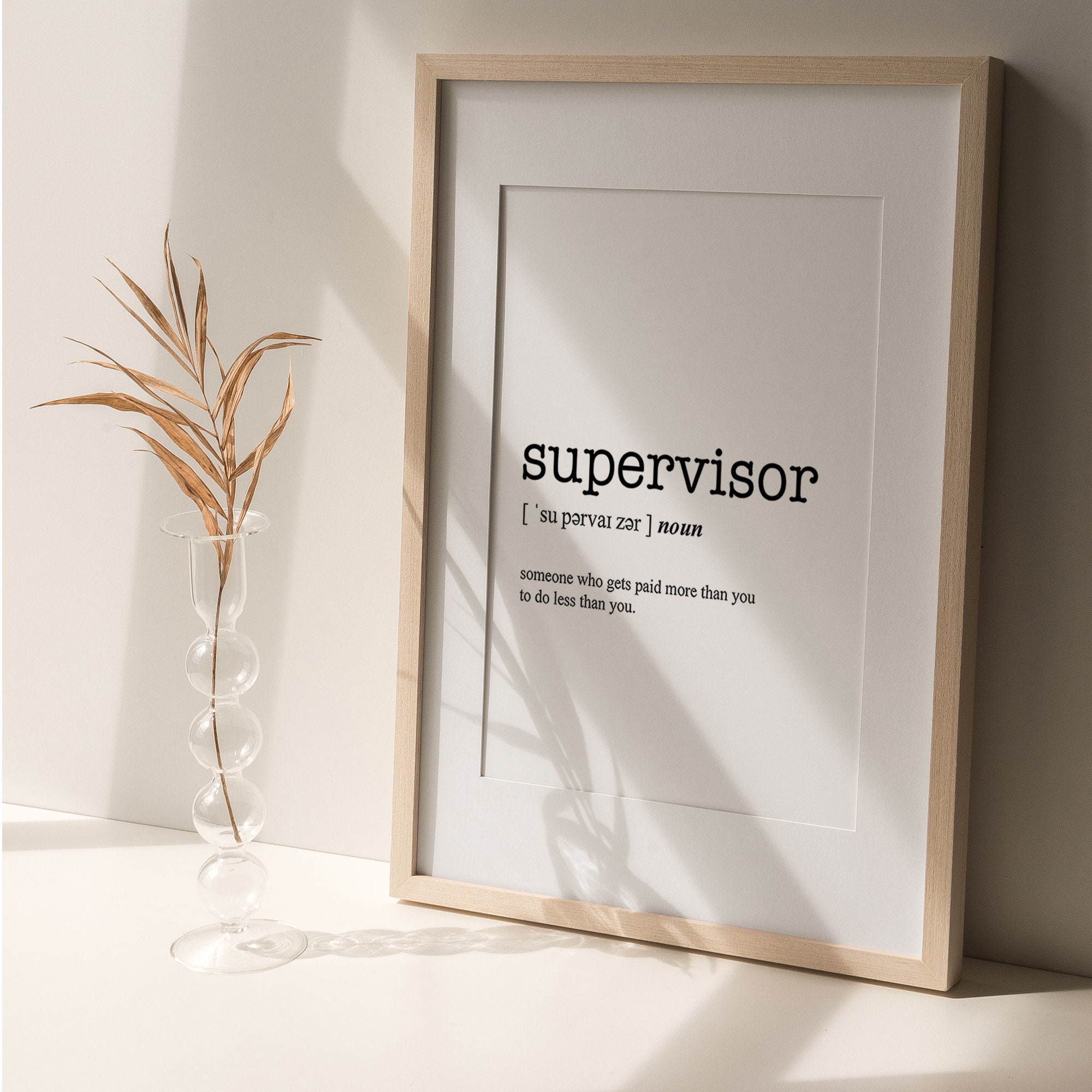 SUPERVISOR, Digital Art Printable, Word Definition Poster Print Urban ...