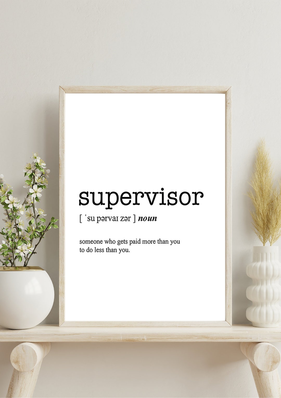 SUPERVISOR, Digital Art Printable, Word Definition Poster Print Urban ...