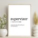 SUPERVISOR, Digital Art Printable, Word Definition Poster Print - Urban ...