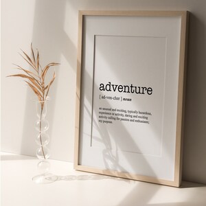 Adventure/ Digital Art Printable/ Word Definition Poster Print Urban ...