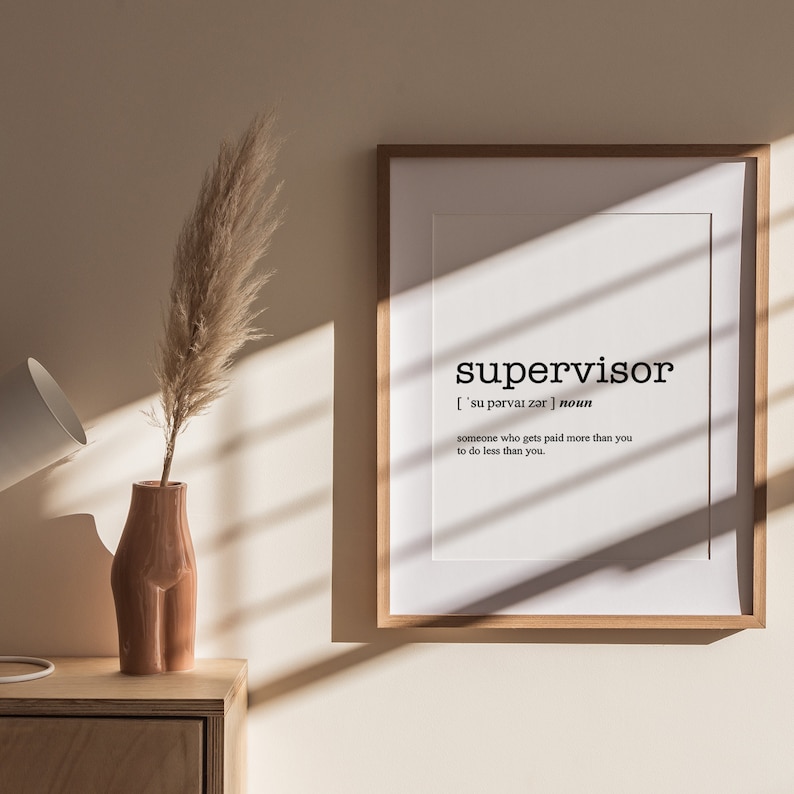 SUPERVISOR, Digital Art Printable, Word Definition Poster Print Urban ...