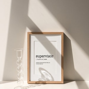 SUPERVISOR, Digital Art Printable, Word Definition Poster Print - Urban ...