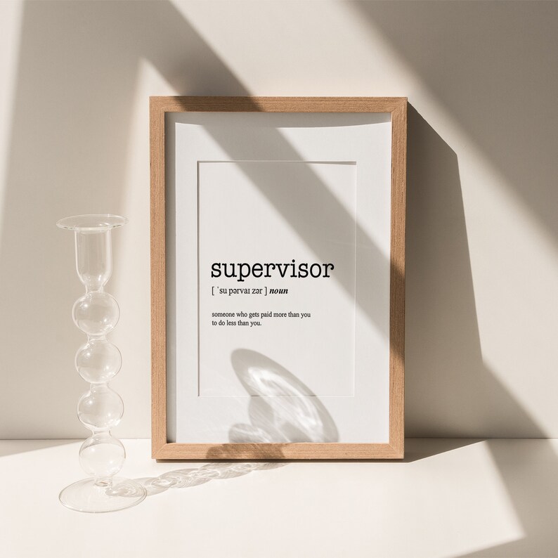 SUPERVISOR, Digital Art Printable, Word Definition Poster Print Urban ...