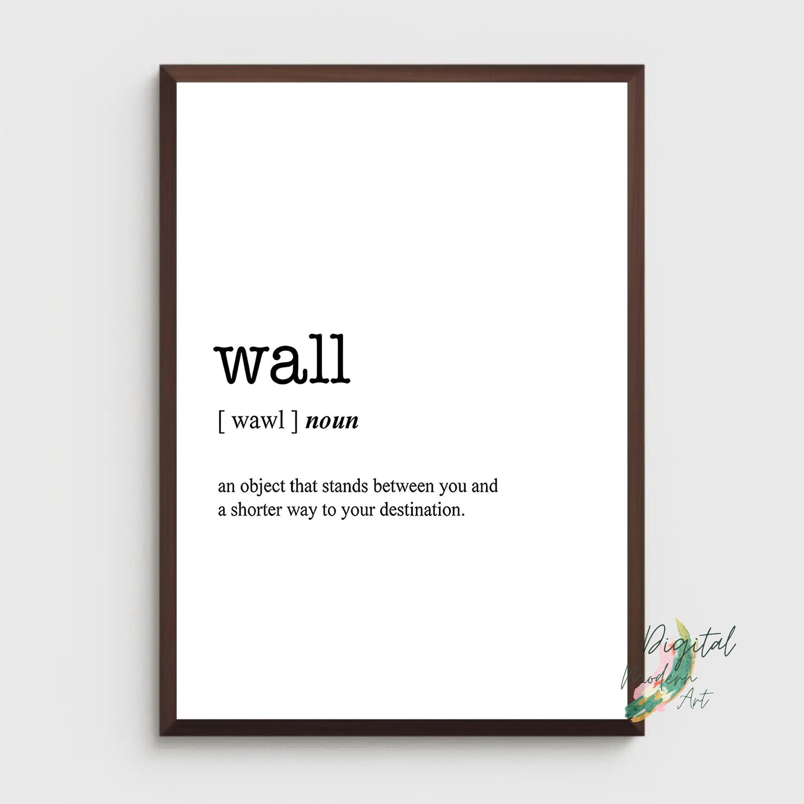 WALL, Digital Art Printable, Word Definition Poster Print - Urban ...