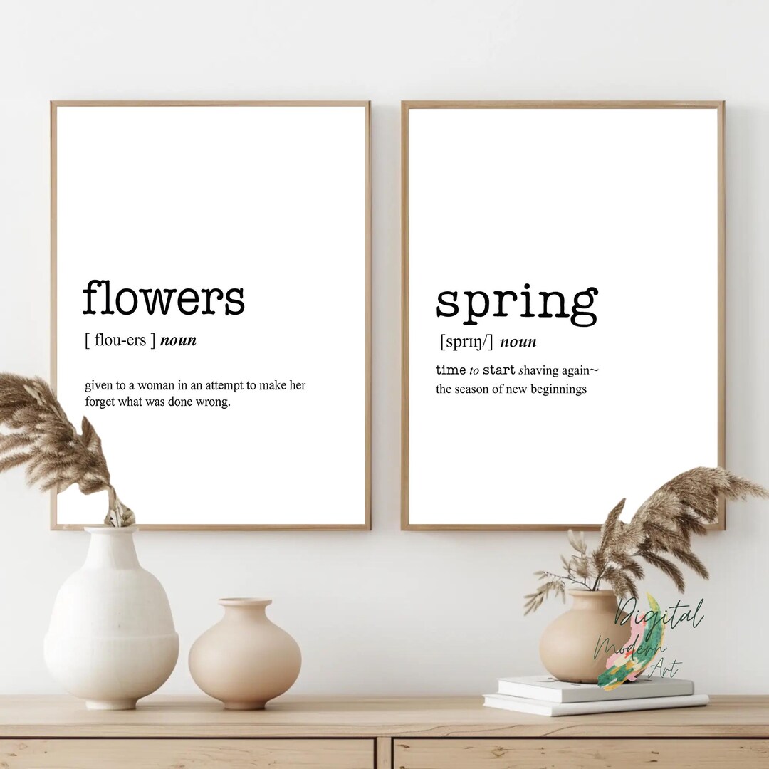 A4 Word Definition Print ｜ Flowers ｜ Spring ｜ Wall Decor ｜ Humorous ...