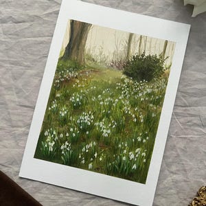 Snowdrops 1-original Gouache Painting-january Birthmonth Flower ...