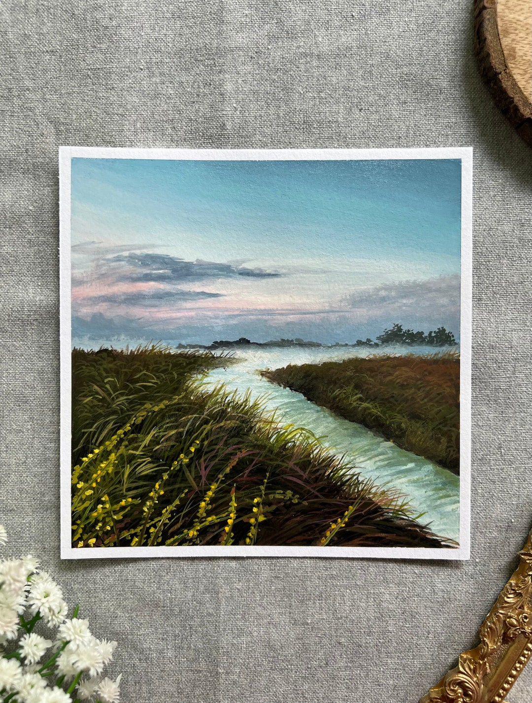 Serenity-original Gouache Painting-gouache Landscape Painting-nature ...