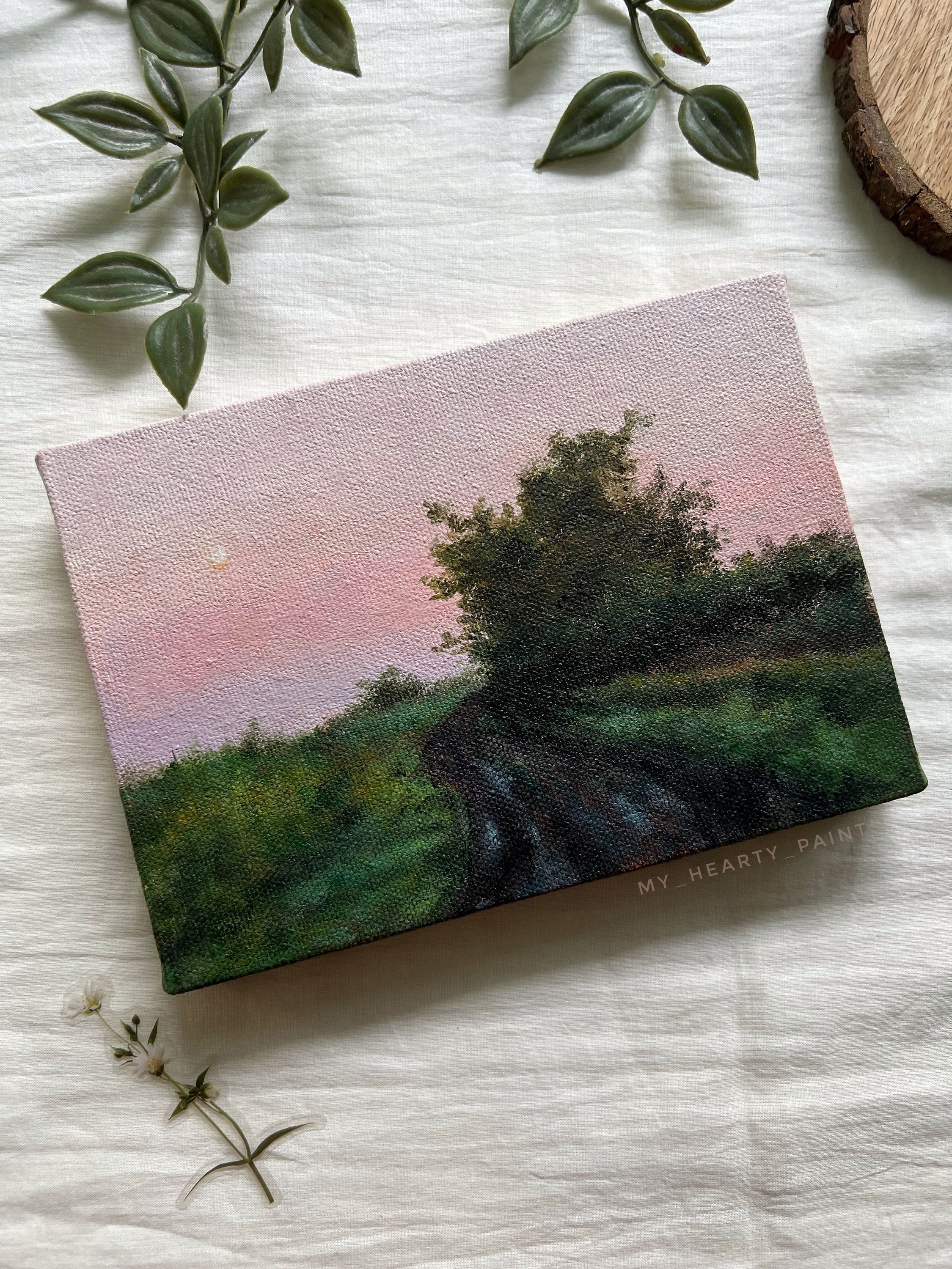Original Vintage Style Landscape Painting-impressionist Painting-muted ...
