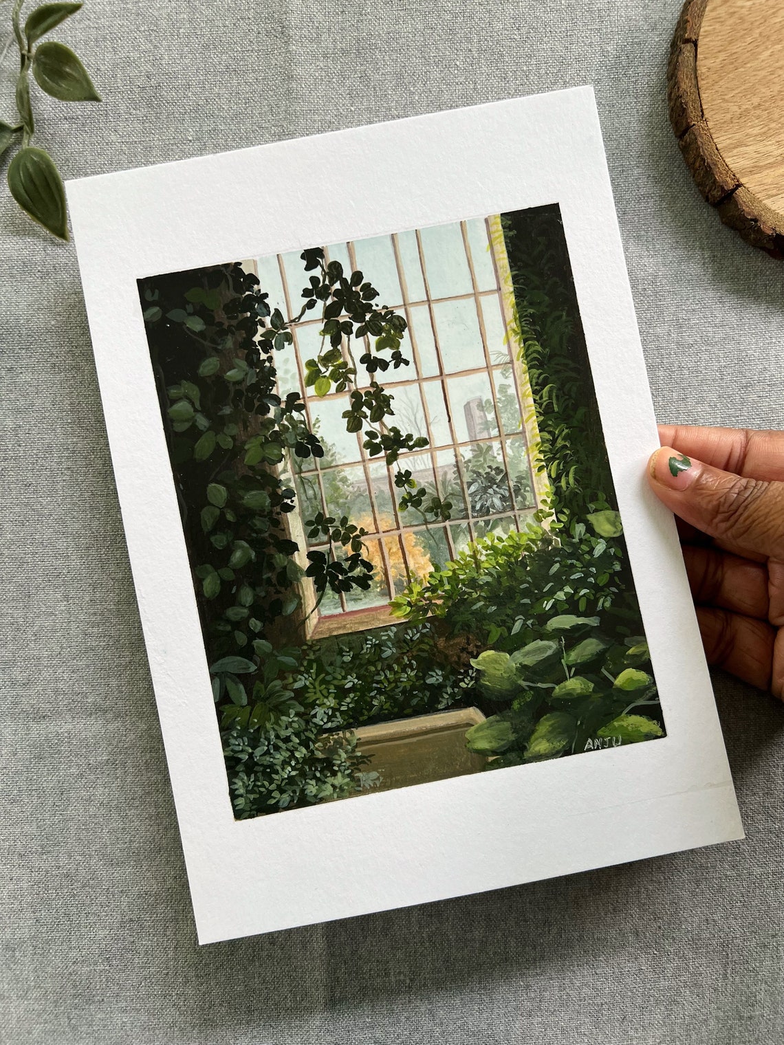 Misty Greens 1 original Gouache Painting-gouache - Etsy