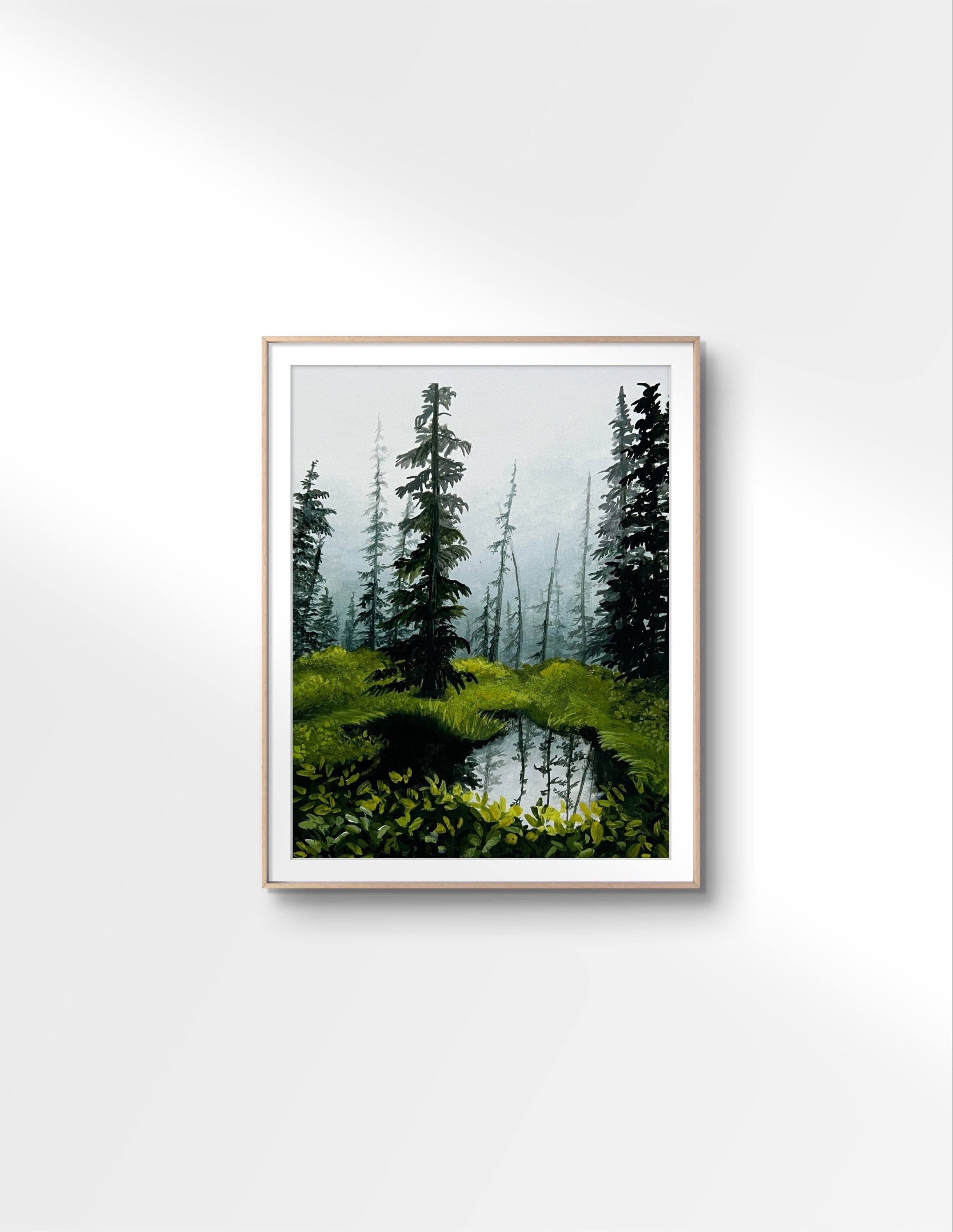 Pine Trees of Misty Hills Wall Art-art Print - Etsy