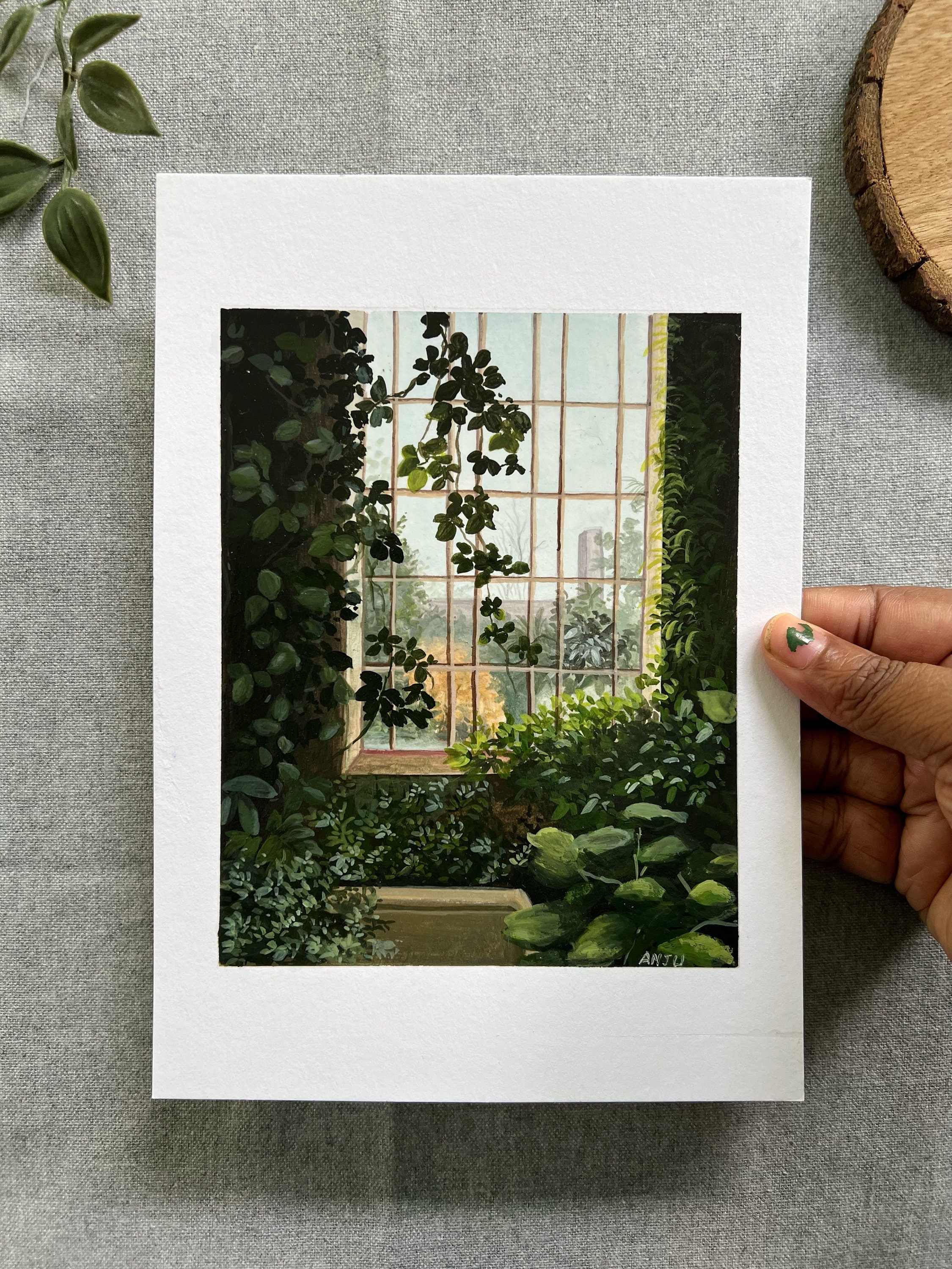 Misty Greens 1 original Gouache Painting-gouache - Etsy