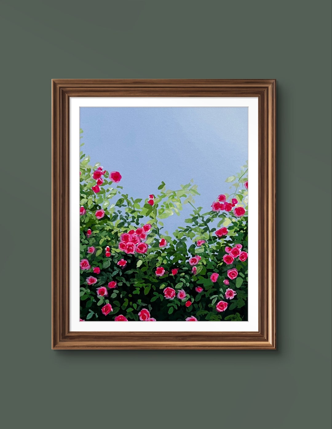 Pink Rose and Blue Sky Wall Art-art Print - Etsy