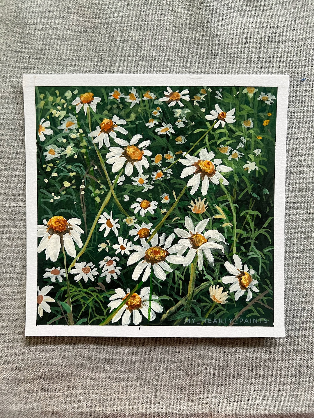 Daisy 2-original Gouache Painting-floral Painting-daisy Painting-daisy ...