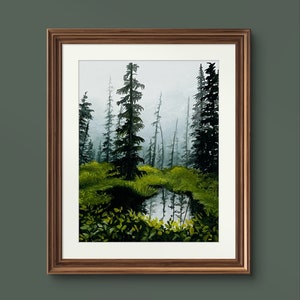 Pine Trees of Misty Hills Wall Art-art Print - Etsy