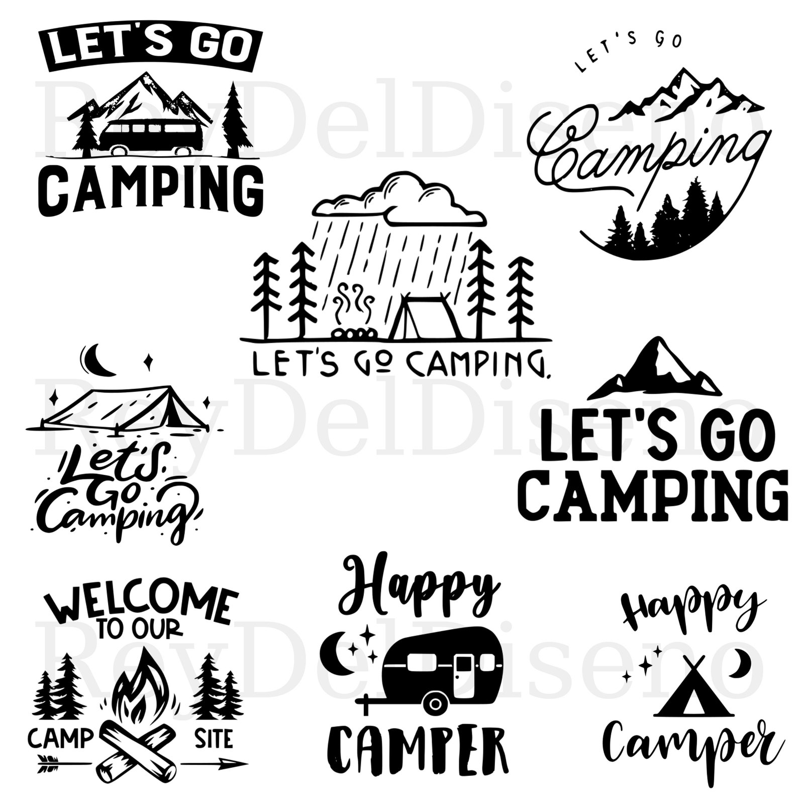 Camping SVG Bundle / Camper Svg / Summer Svg / Campfire Svg / Camping ...
