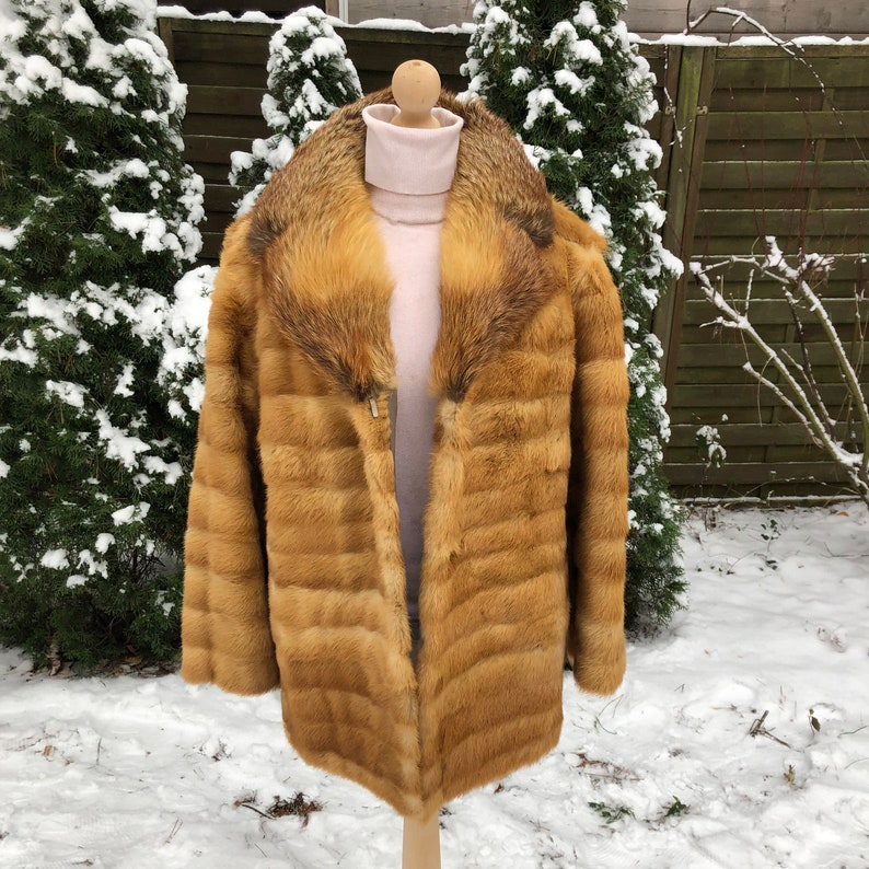 Wild M/L Europea Weasel Fur Coat /rare Fur Coat / Natural Ermine Fur ...