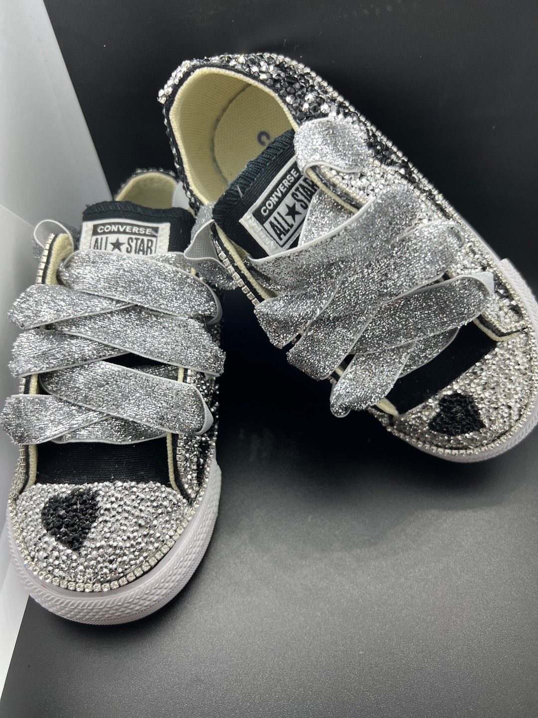 Blinged Girls Black and Silver Crocs for Girls - Etsy