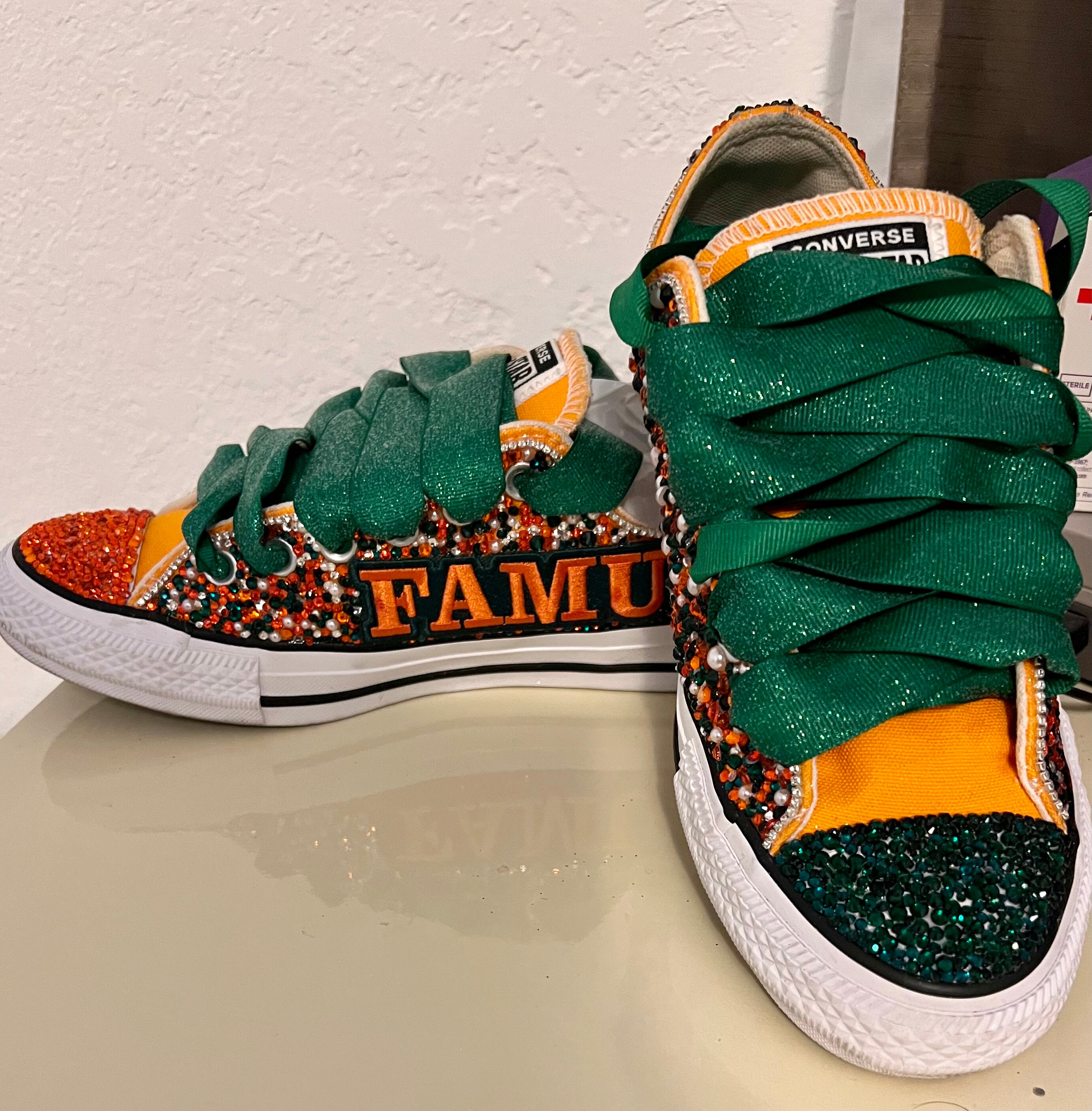 FAMU Blinged Lowtop Converse - Etsy