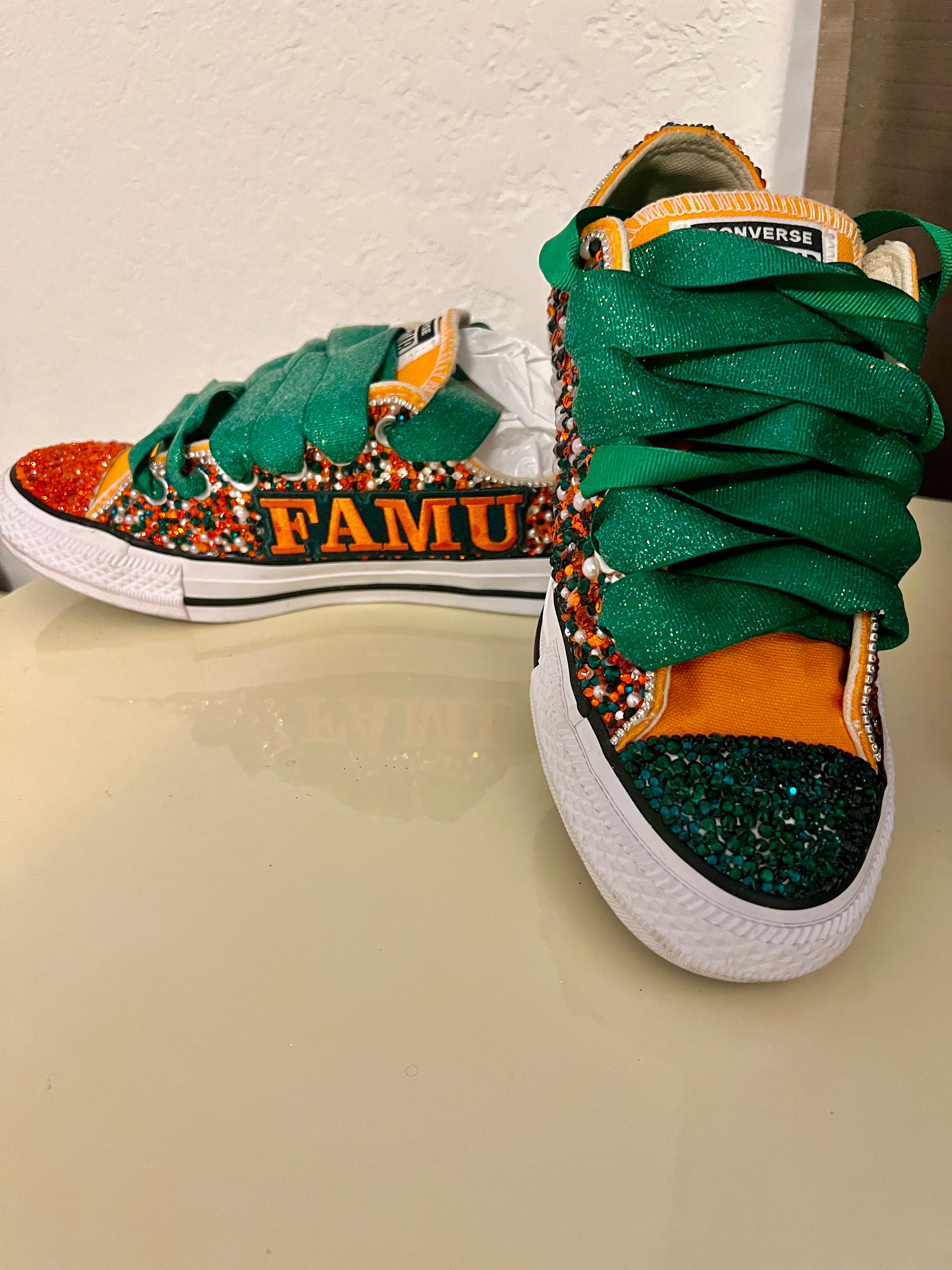 FAMU Blinged Lowtop Converse - Etsy