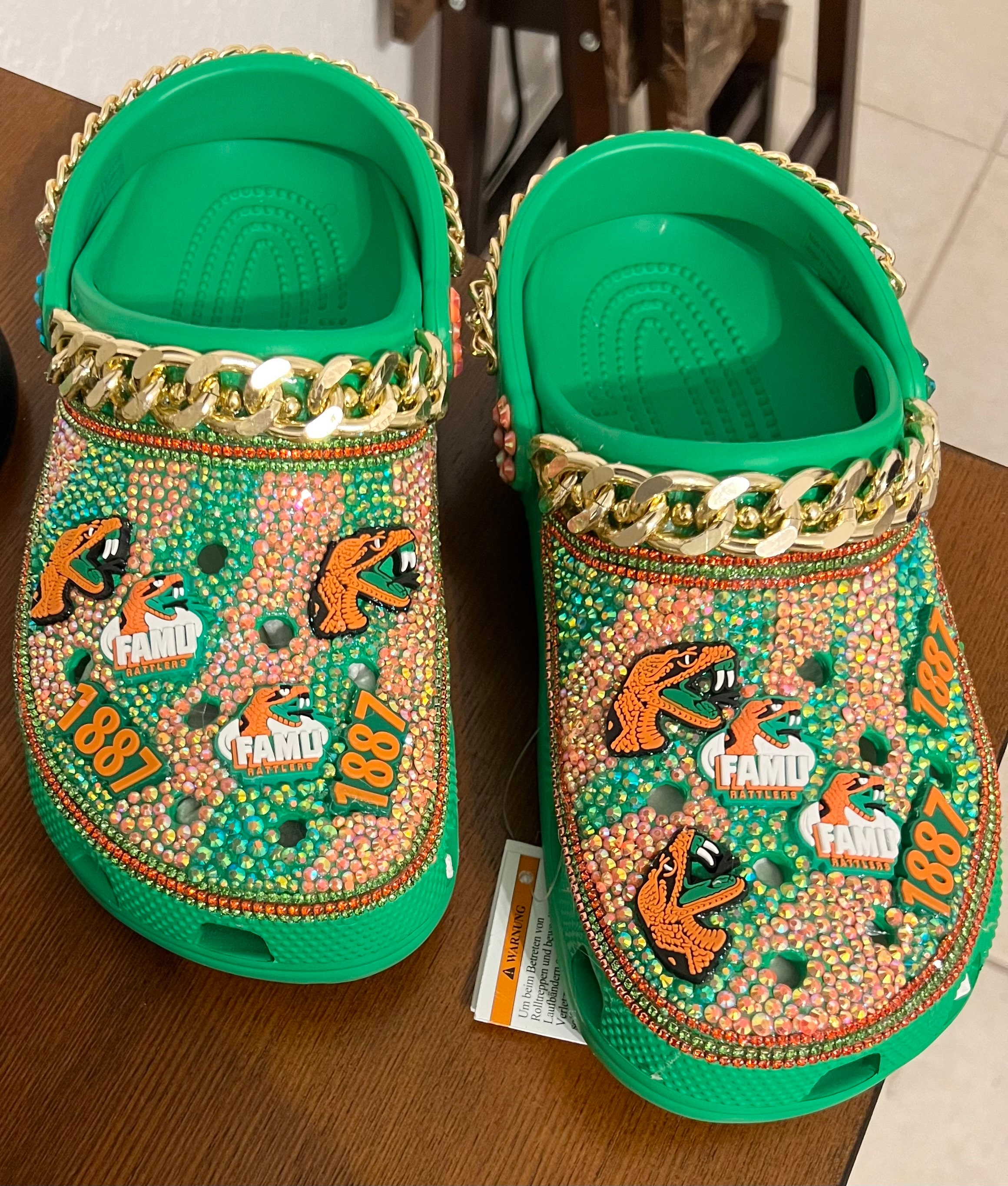 FAMU Bling Crocs - Etsy
