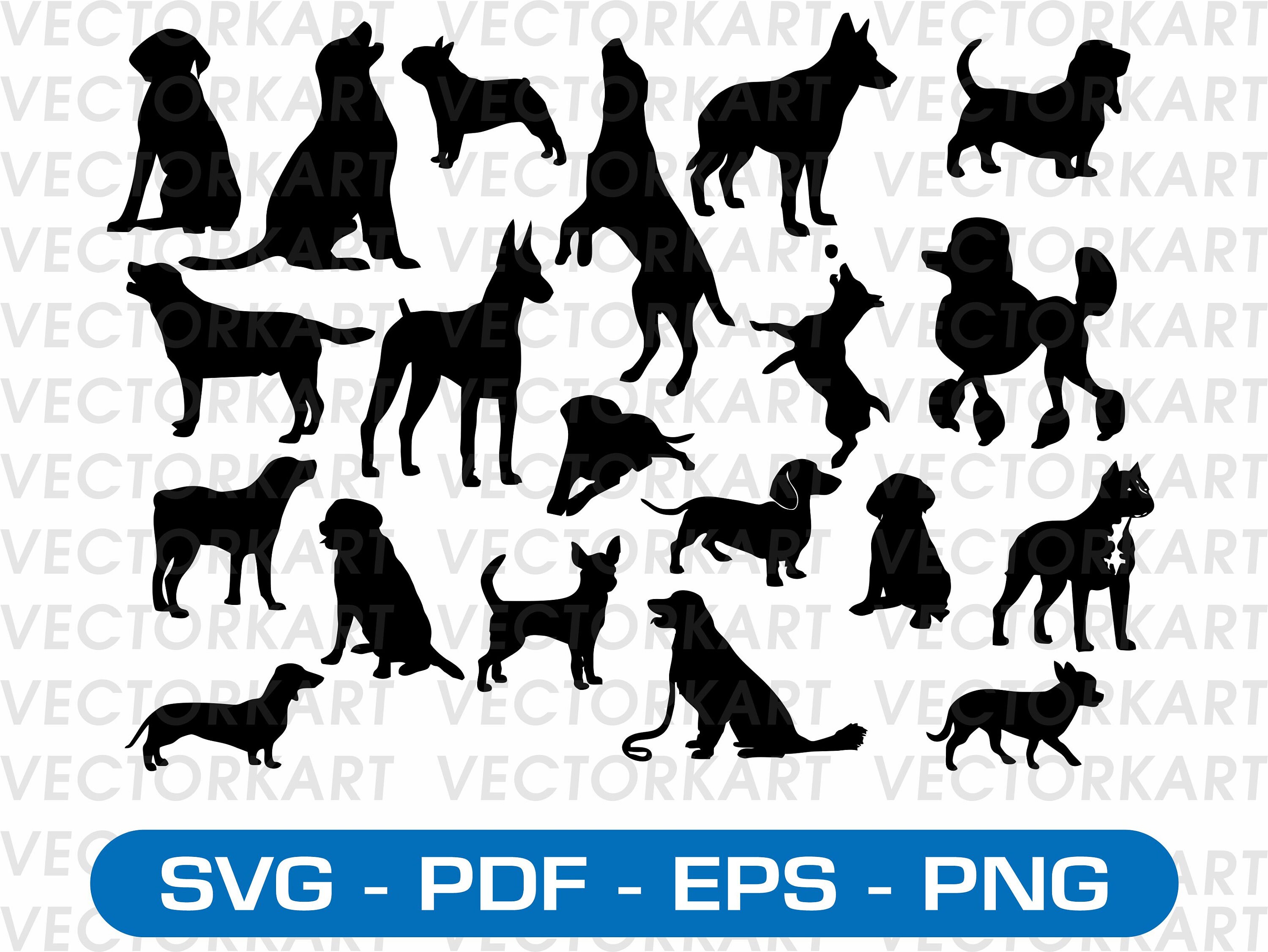 Dog Silhouette SVG Instant Download SVG, Pdf, Eps, PNG Digital Download ...