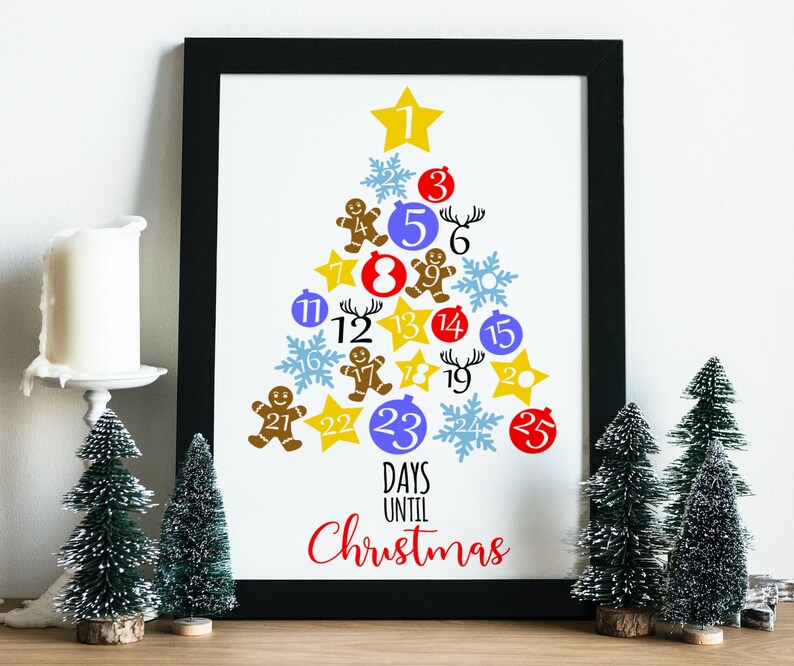 Christmas Tree Calendar SVG Instant Download SVG, Pdf, Eps, PNG Digital ...