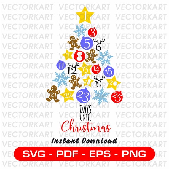 Christmas Tree Calendar SVG Instant Download SVG Pdf Eps - Etsy