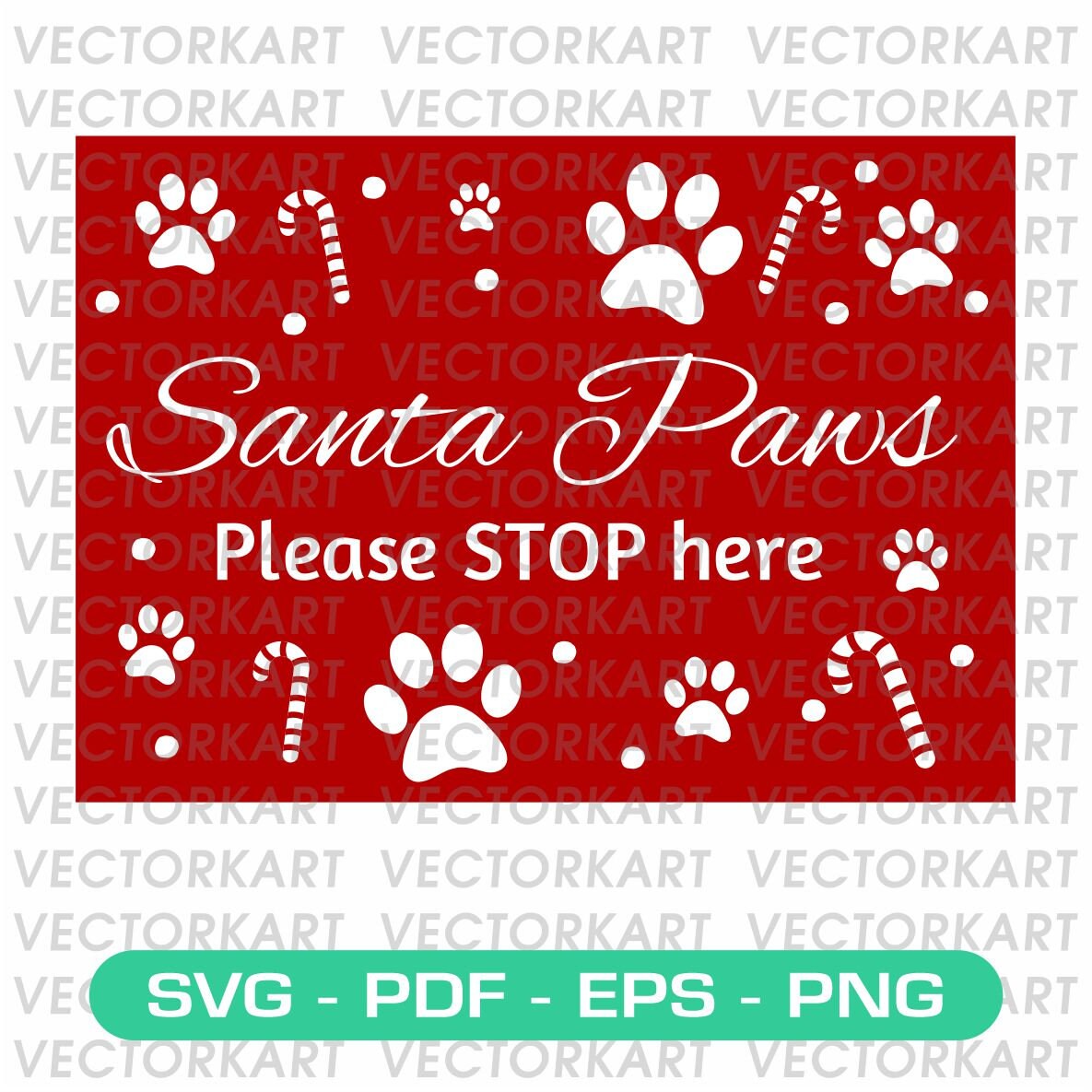 Santa Paws - SVG Instant Download SVG, Pdf, Eps, PNG Digital Download ...