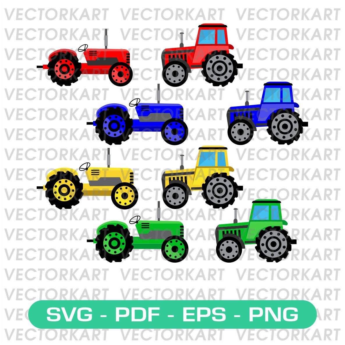Tractors - SVG Instant Download SVG, Pdf, Eps, PNG Digital Download - Etsy